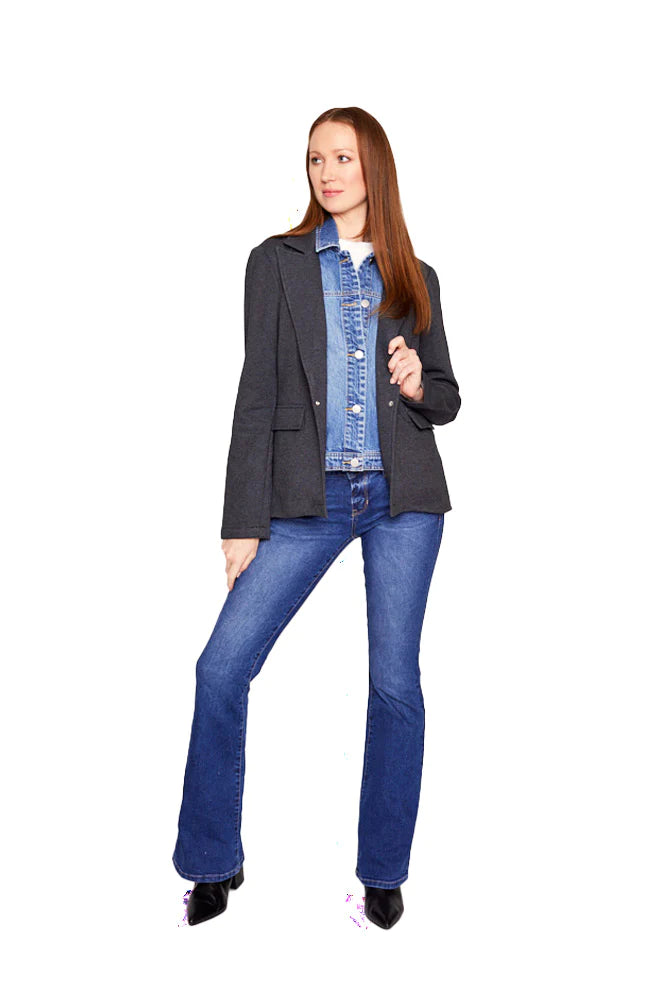 Helen Blazer in Heather Slate With Denim Insert – ShopGorgeousThings